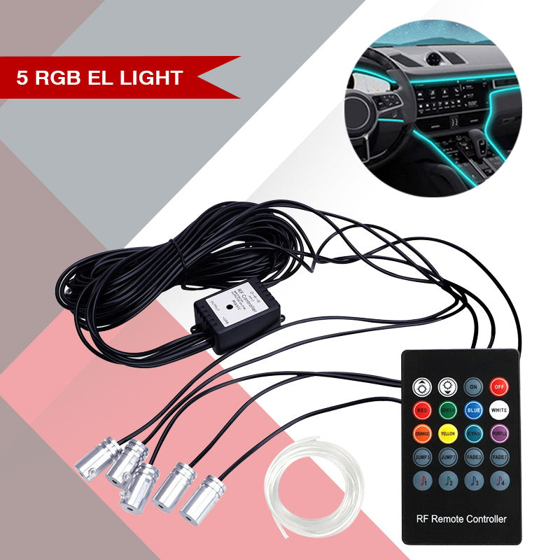 5-in-1 RGB Neon EL LED Light with 6 meter EL pipe – Uniauto