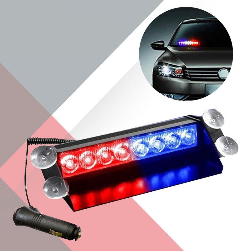 Red and Blue 8 LED Flasher Strobe Light | Police Emergency Warning Str ...
