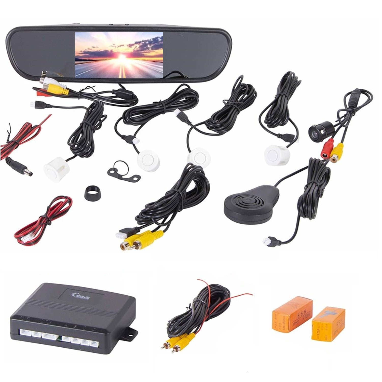 UNIAUTO Video Reverse Parking Sensor with Camera and IRVM Display – Fo ...